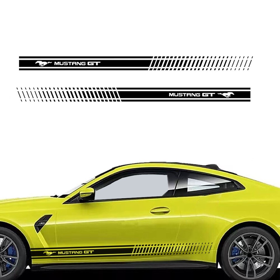 Car Door Side Racing Graphic Vinyl Stickers Decal for Ford Mustang GT ...