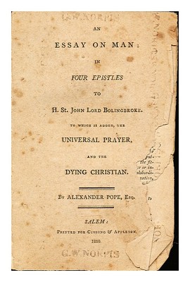 Pope, Alexander An D'Opera On Man: IN Quattro Epistles A H. St.John ...