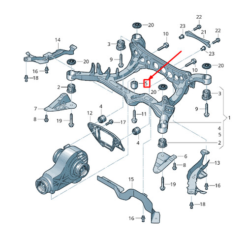 NEW AUDI A6 AVANT C7 REAR CROSSMEMBER BONDED RUBBER BUSH 8K0599381J ...