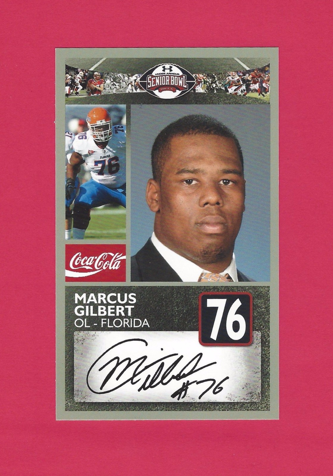 MARCUS GILBERT 2011 SENIOR BOWL FLORIDA GATORS ROOKIE CARD PITTSBURGH ...