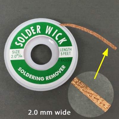 2.0mm Desoldering Braid Solder Remover Spool Copper Wick 5 ft 1.5m ...