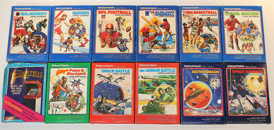 12 Intellivision System Video Game Cartridge Lot • w/Boxes & Inserts ...