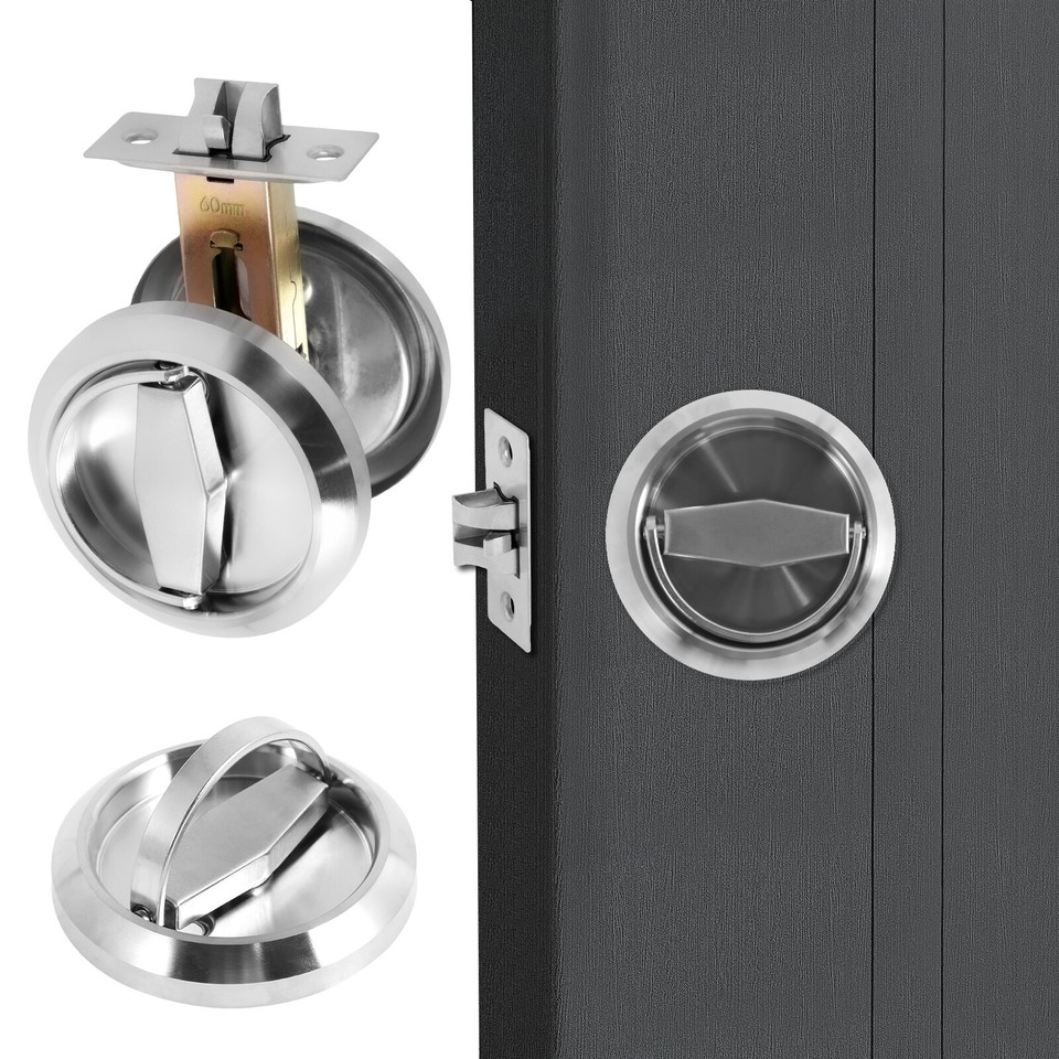 Round Recessed Door Lock Stainless Steel Hidden Recessed Cup Handle ...