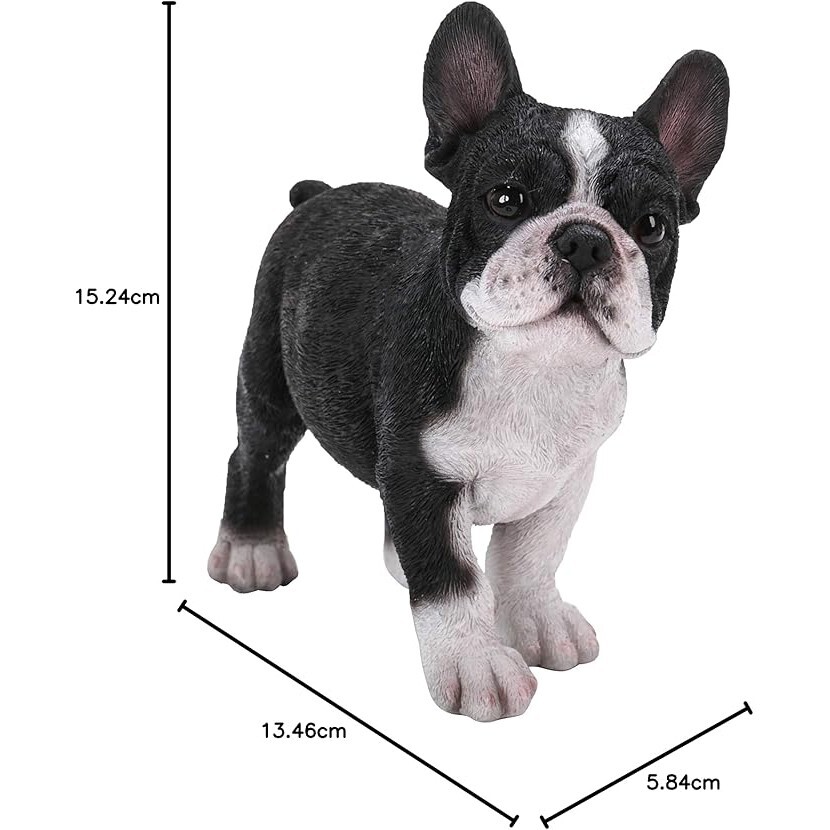 New PACIFIC GIFTWARE Dog Figurine FRENCH BULLDOG Black White Frenchie ...