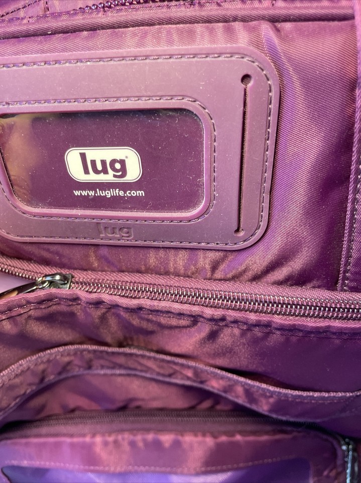 Lug Puddle Jumper Tote Bag Purple Plum Large Quilted Overnight Gym Bag ...