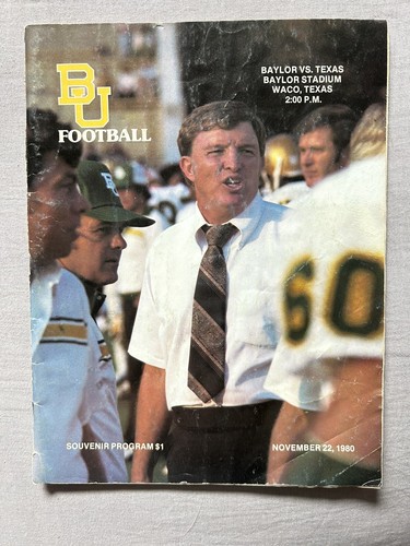 1980 Baylor University Bears vs Texas Longhorns Football Program Mike ...