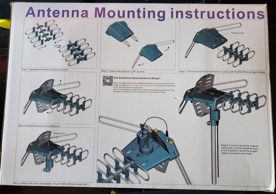 NEW Outdoor TV Antenna, Long Range Digital OTA Antenna for 4K 1080P VHF ...