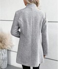 Womens Long Sleeve Casual Jacket Blazer 1 Button Winter Coat Mid-Long ...