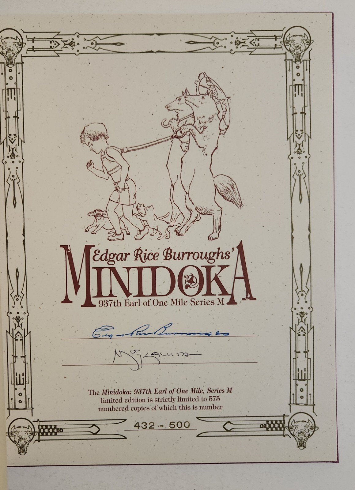 Minidoka HC (1998 Dark Horse) Edgar Rice Burroughs 1st Ed Signed by ...