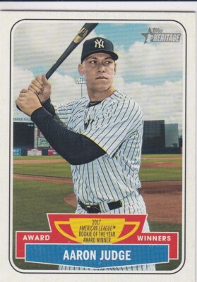 AARON JUDGE 2017 ROOKIE ROY AW CARD Topps Heritage Baseball NEW YORK ...