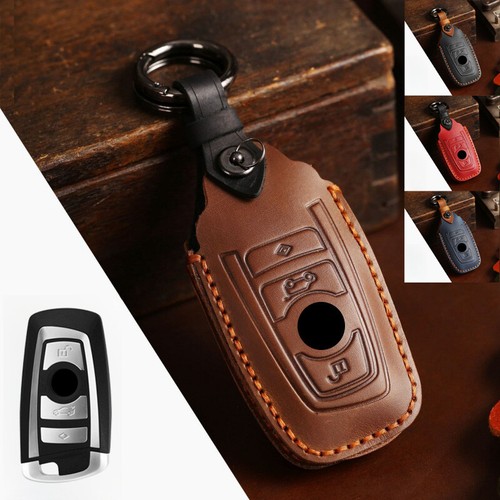 Genuine Leather Car Key Fob Case Cover For BMW 2 3 4 5 7 X3 X4 X5 X6 ...