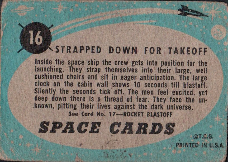 1957 Topps Space Cards - #16 "Strapped Down for Takeoff" B90 | eBay
