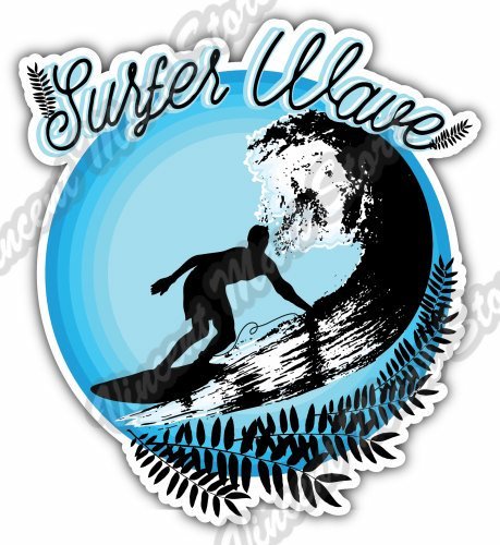 Surfer Wave Surfing Windsurfing Paradise Car Bumper Vinyl Sticker Decal ...