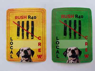2 RUSH 2015 R40 Tour Green & Yellow Local Crew Backstage Pass | eBay