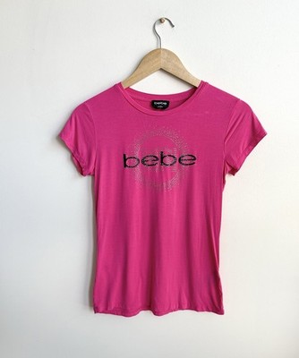Bebe Size S Rhinestone Bling Spell Out Pink Baby T Shirt Top Y2K 90s ...
