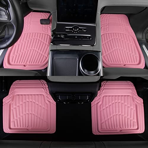 4 Piece Leather Car Floor Mats -3D Cute Girly Waterproof All Weather ...