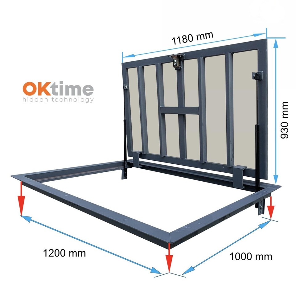 Manhole Cover 1000 mm x 1200 mm Side Hinges - Floor Hatch Manhole Cover ...
