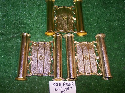 3 VINTAGE PLASTIC "GOLD TONE" DOUBLE TROPHY RISERS 7 1/4" MOTOR SPORTS ...