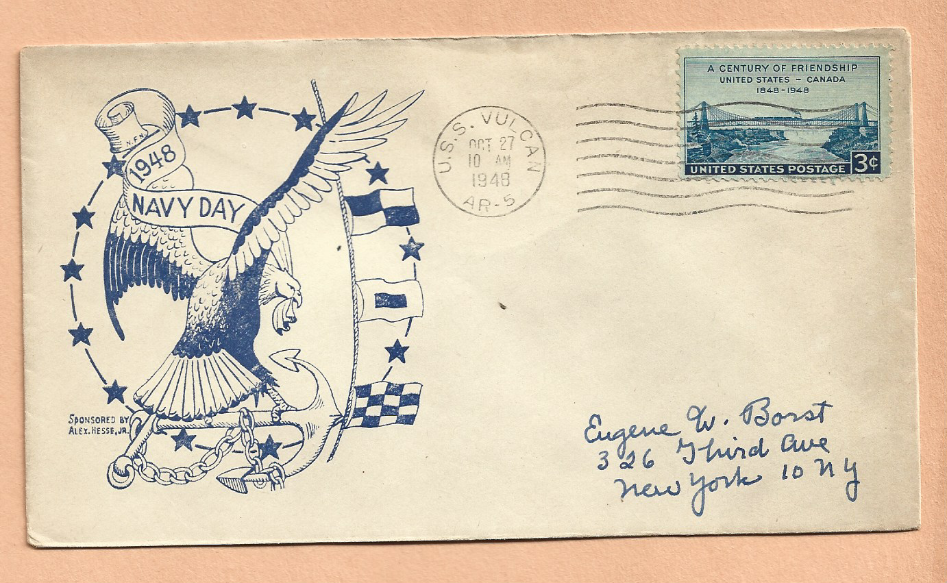 U.S.S VULCAN NAVY DAY OCT 27,1948 NAVAL COVER | eBay