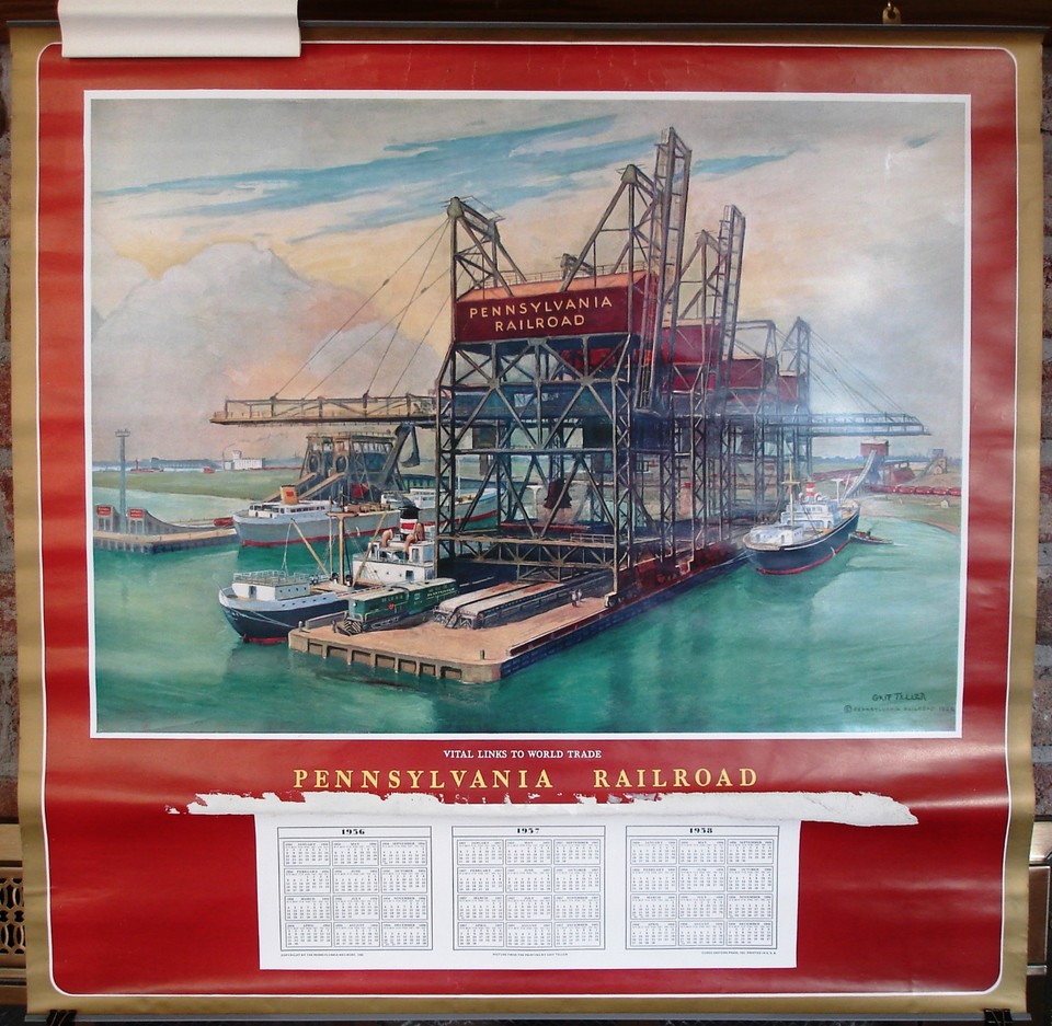 1957 PENNSYLVANIA RAILROAD CALENDAR by GRIF TELLER "VITAL LINKS TO ...