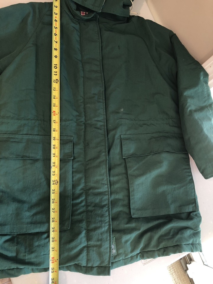 VTG WOOLRICH Womens Green Jacket Wool Plaid LINED Winter Coat USA ...
