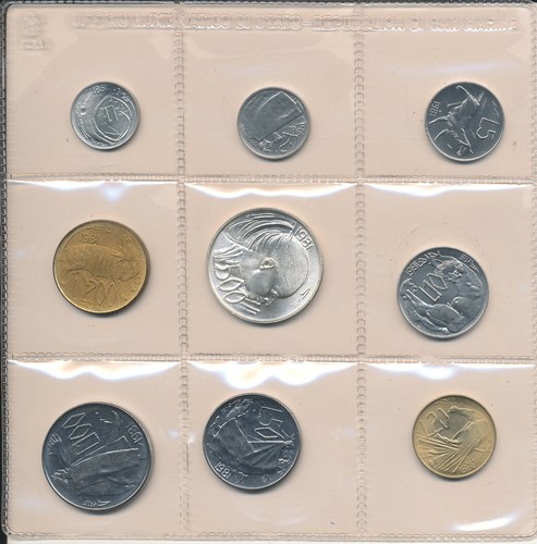 San Marino - 1+2+5+10+20+50+100+200+500 Lire 1981 UNC - KMS Satz | eBay.de