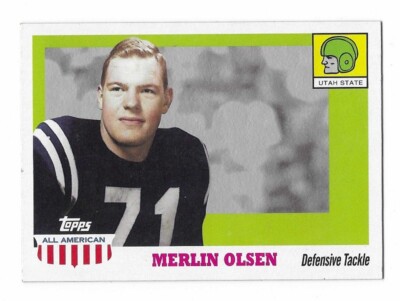 MERLIN OLSEN 2005 Topps All American Football # 22 Utah State Aggies ...