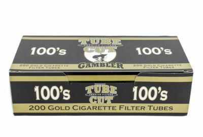 Gambler Tube Cut Light Gold 100MM 100s RYO Cigarette Tubes, 5 Boxes ...