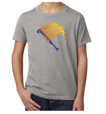 Flaming Baseball Bat Shirt, Kid's Baseball T-shirts, Cool Baseball ...