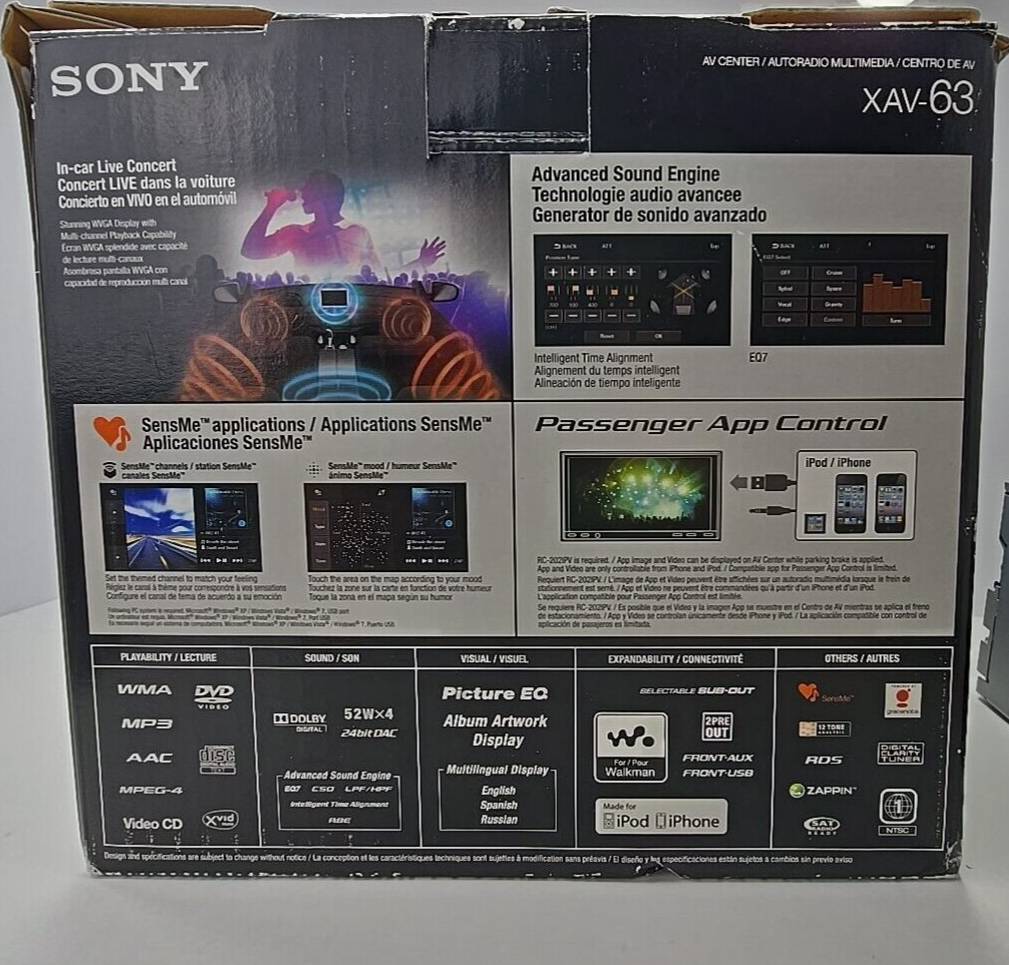 Sony Double Din Car Stereo head-unit XAV-63 DVD Aux USB XAV-63 | eBay