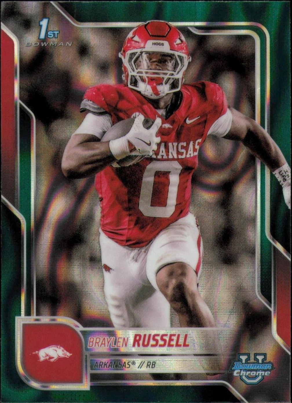 2025 Bowman University Chrome - Braylen Russell #121 Green Refractor ...