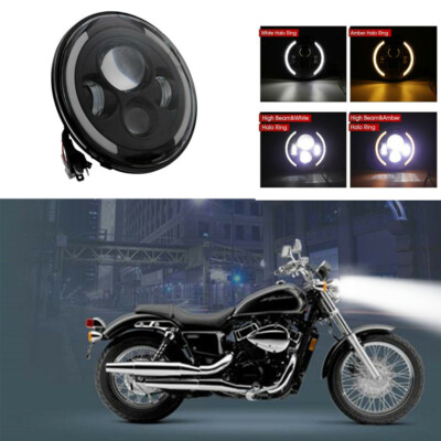 For Honda Shadow VT VT1100 VT750 VT600 VF750 7Inch Headlight LED Halo ...