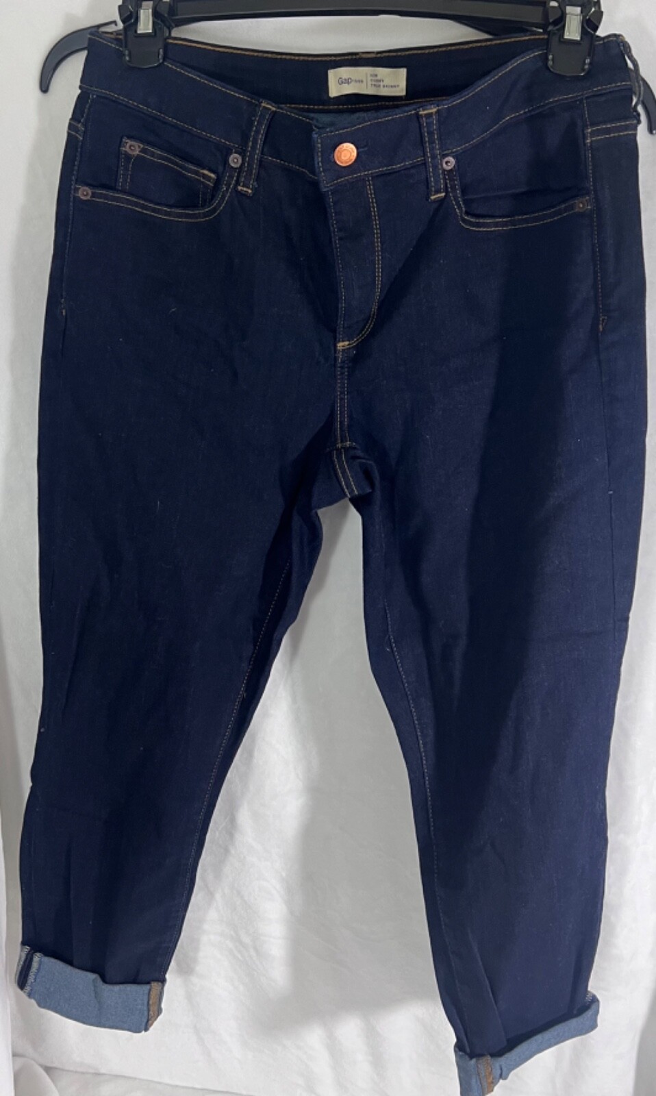 Gap 1969 32R Curvy True Skinny Capri Jeans Dark Blue … - Gem