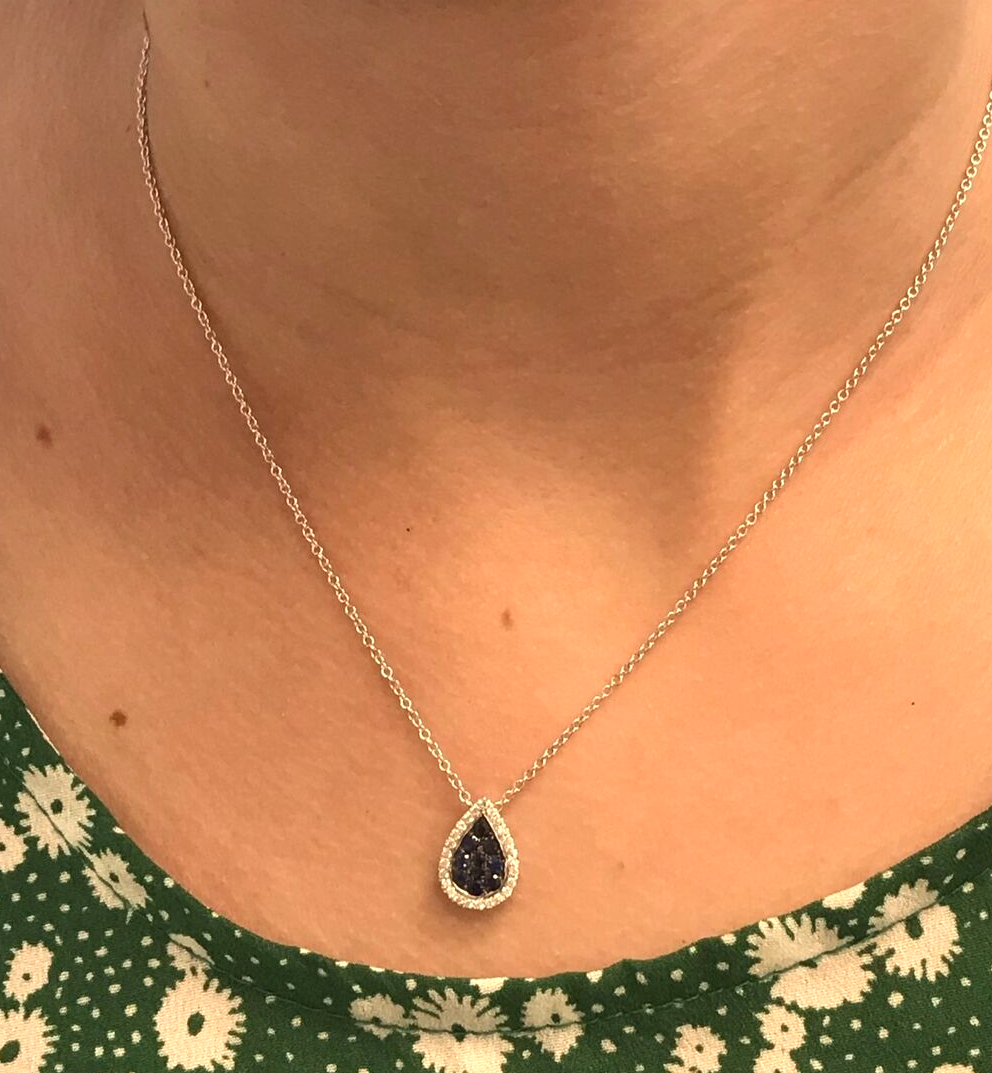 14k Rhodium Plated White Gold Pendant Necklace With 0.38 Ct. Diamond ...