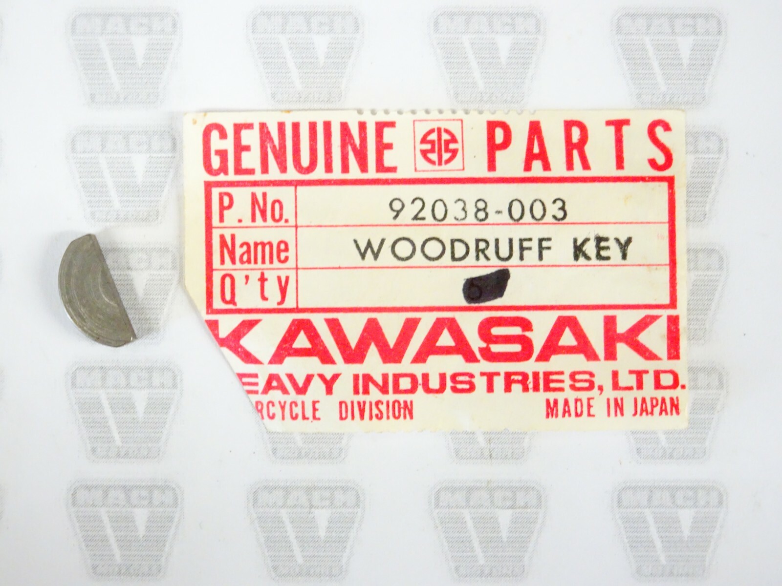 Kawasaki NOS NEW 92038-003 Woodruff Key C2 F3 F4 F6 F7 G3 G4 G5 KD KE ...