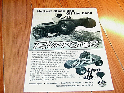 WOW! Vintage & Rare 1960's RUPP RUPPSTER Ad 8" X 11 1/2" | eBay