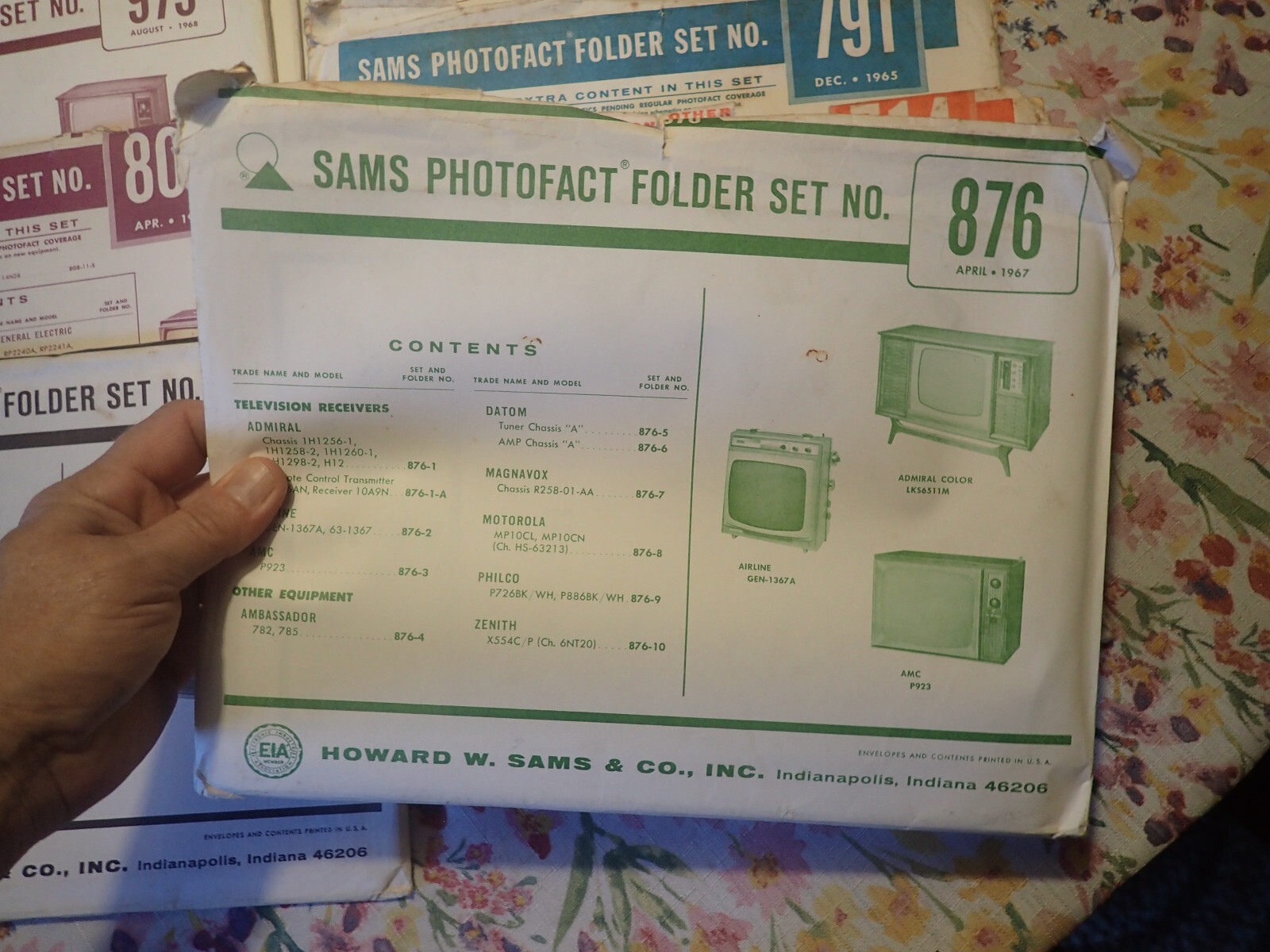 LOT of 18 SAMS Photofact TELEVISION PHOTOFACT some FOLDERS 385-985 | eBay