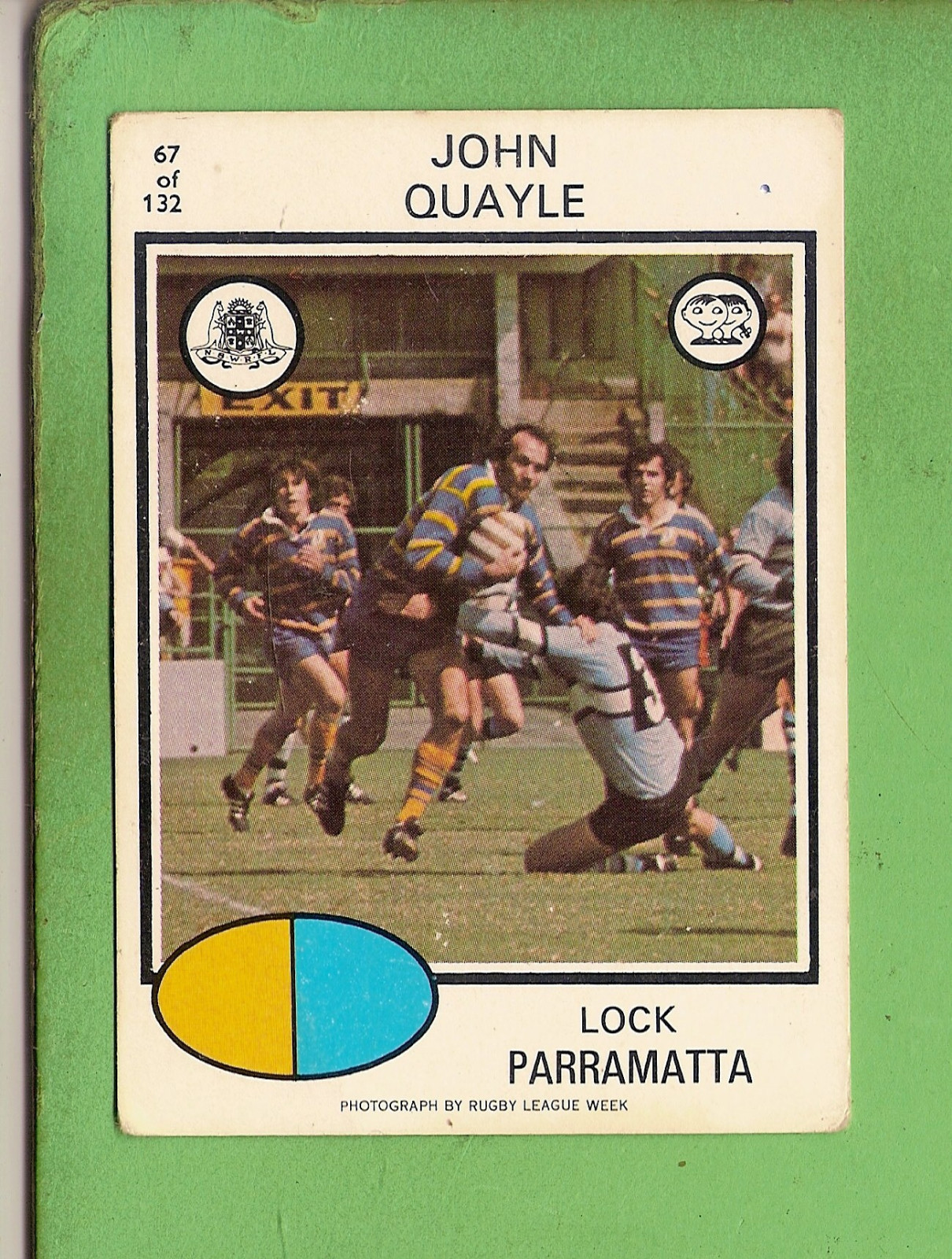 1975 PARRAMATTA EELS SCANLENS RUGBY LEAGUE CARD #67 JOHN QUAYLE | eBay
