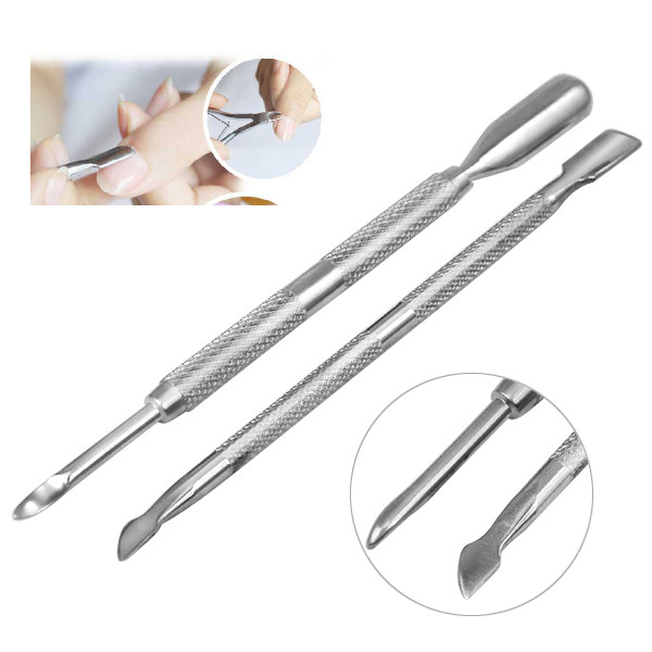 Stainless Steel Nail Cuticle Spoon Pusher Remover Cutter Nipper Clipper ...