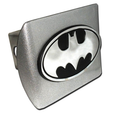 batman oval 3d logo dc comics emblem brushed chrome trailer hitch cover ...