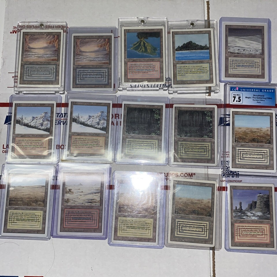 MTG Revised Dual Land Set, 15 Duals Total Doubles Underground Sea Bayou ...
