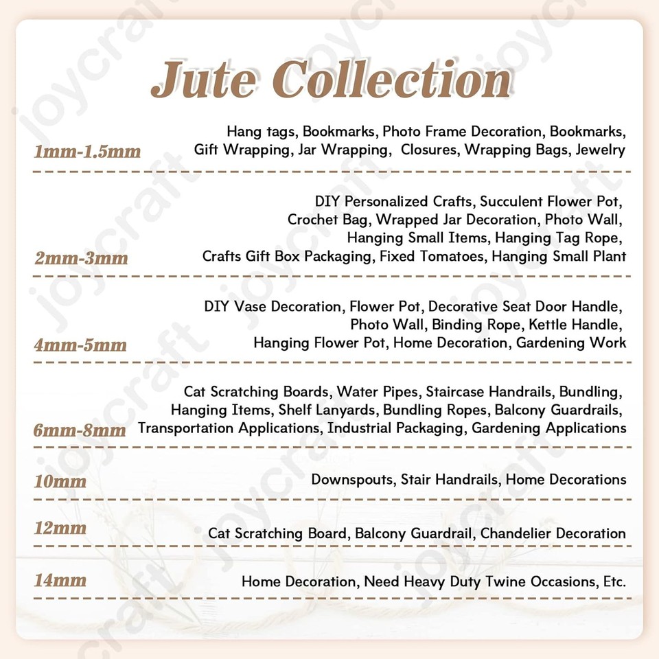 joycraft 6MM Jute Rope,164Feet Strong and Heavy Duty 164Feet x 6mm ...