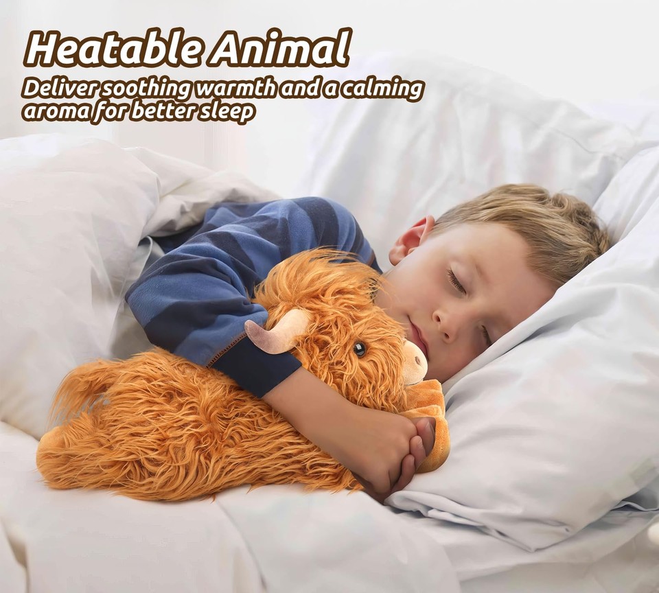 Highland Cow Microwavable Stuffed Animal Heating Pad for Cramps ...