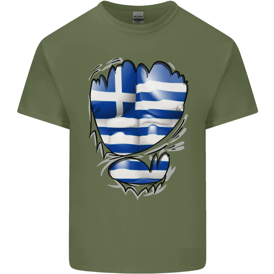 Gym The Greek Flag Ripped Muscles Greece Mens Cotton T-Shirt Tee Top | eBay