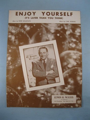 Enjoy Yourself Sheet Music Vintage 1949 Guy Lombardo Carl Sigman Herb ...