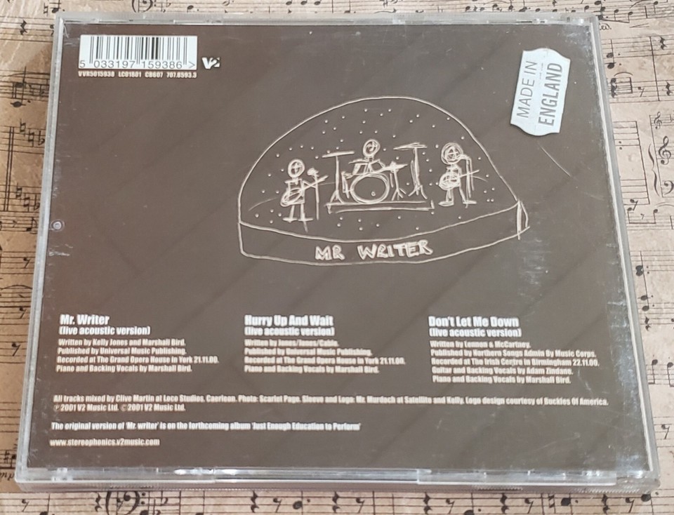 Stereophonics - Mr Writer CD Maxi Single 2001 Pre-Owned Excellent Cond ...
