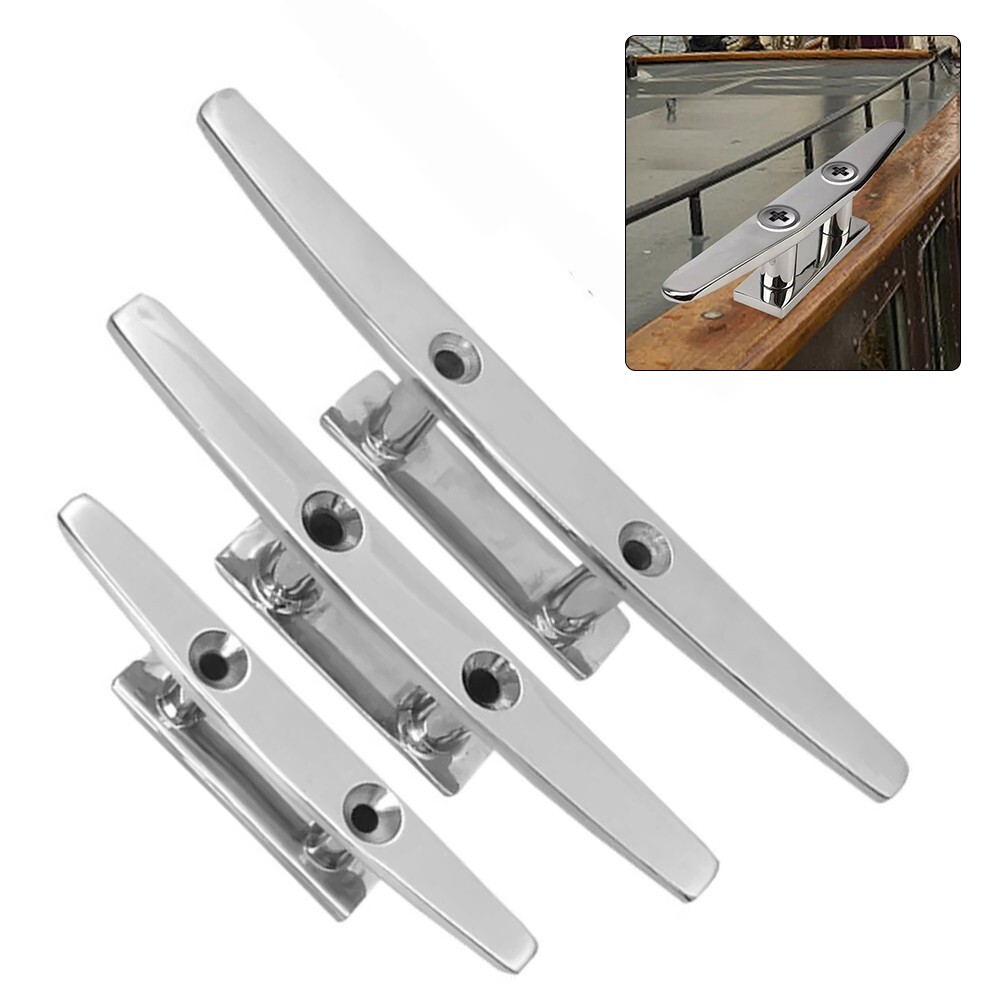 Stainless Steel Cleat Hoffen 316 Stainless Steel Boat Cleats 4-Pack ...