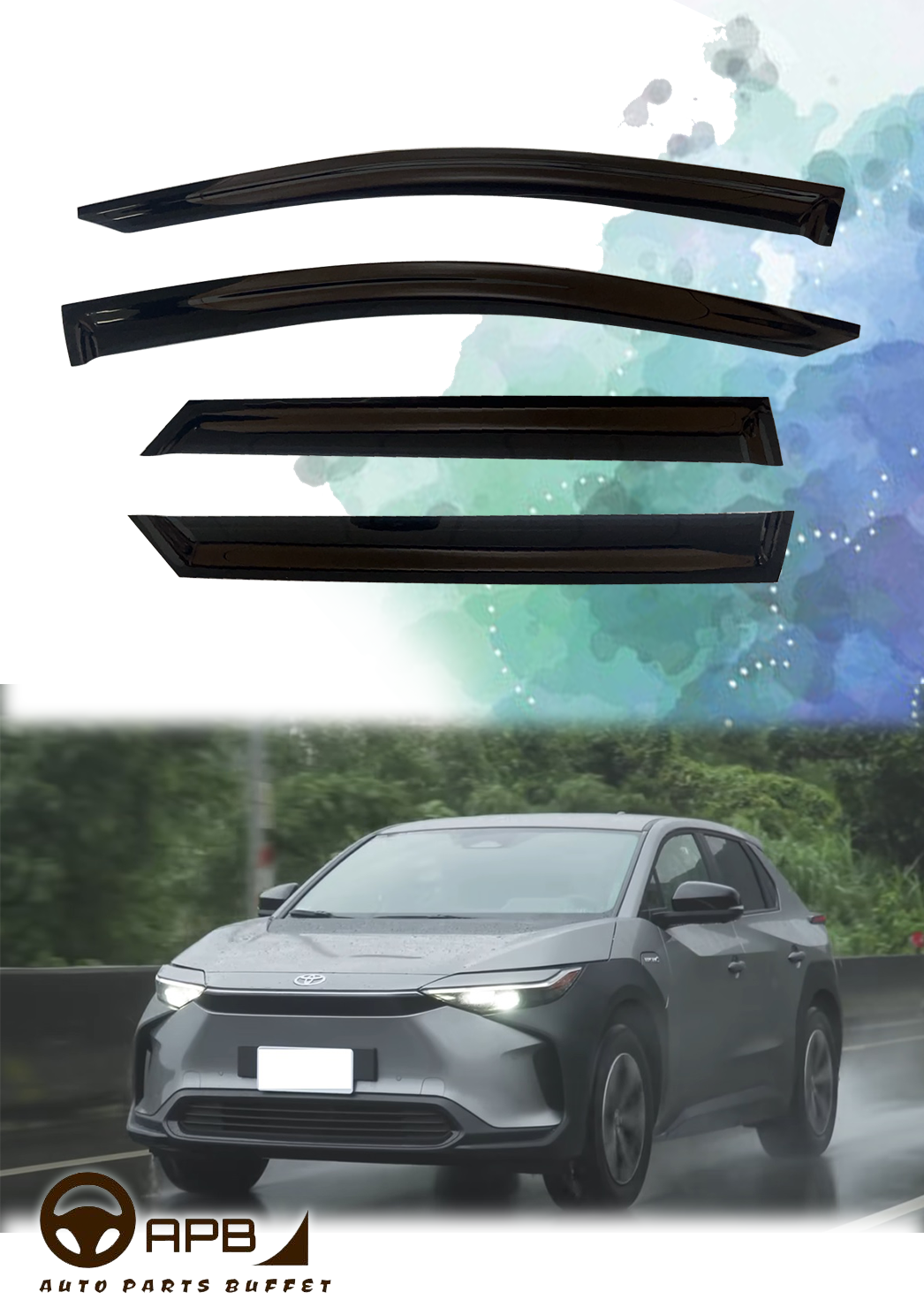 For Toyota BZ4X 2022-on Deflector Window Visors Guard Vent Weather ...