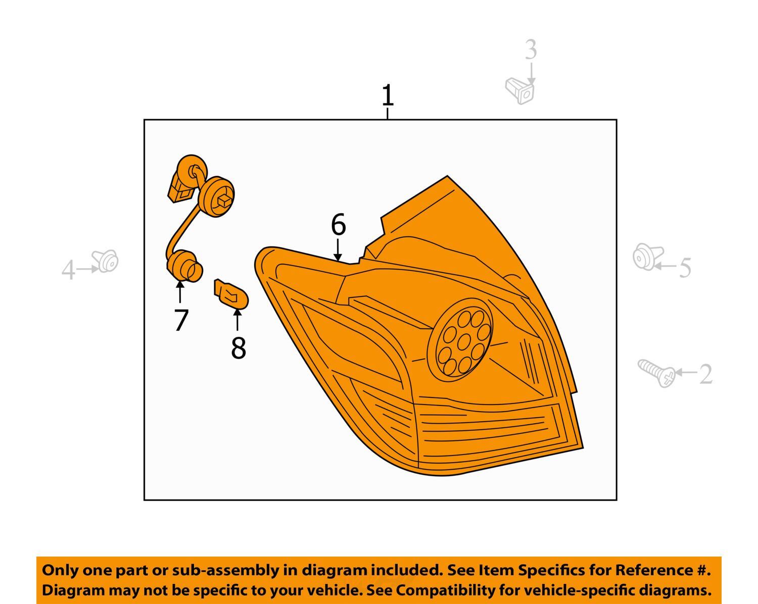 2015 Mitsubishi Outlander Sport RR Tail Light Assembly Part Number ...