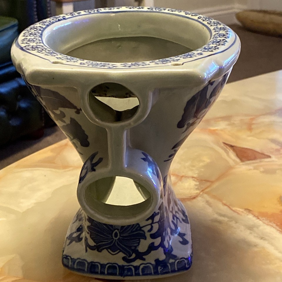 Vintage Chinese Ceramic Sample Toilet . Blue & White Signed Ideal ...